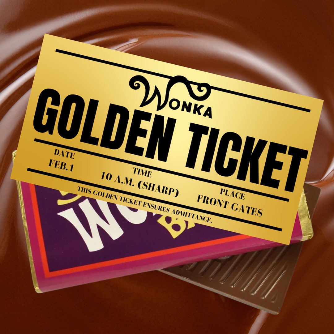Wonka Golden Ticket Editable Golden Ticket Template Wonka - Etsy Australia