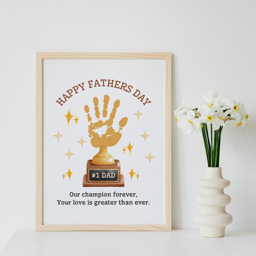Fathers Day Handprint Trophy Printable Handprint Craft Gift for Fathers ...
