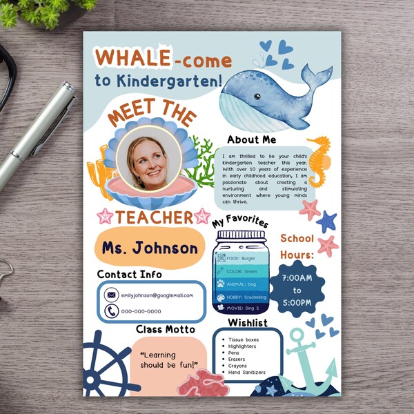 Meet the Teacher Template - Etsy