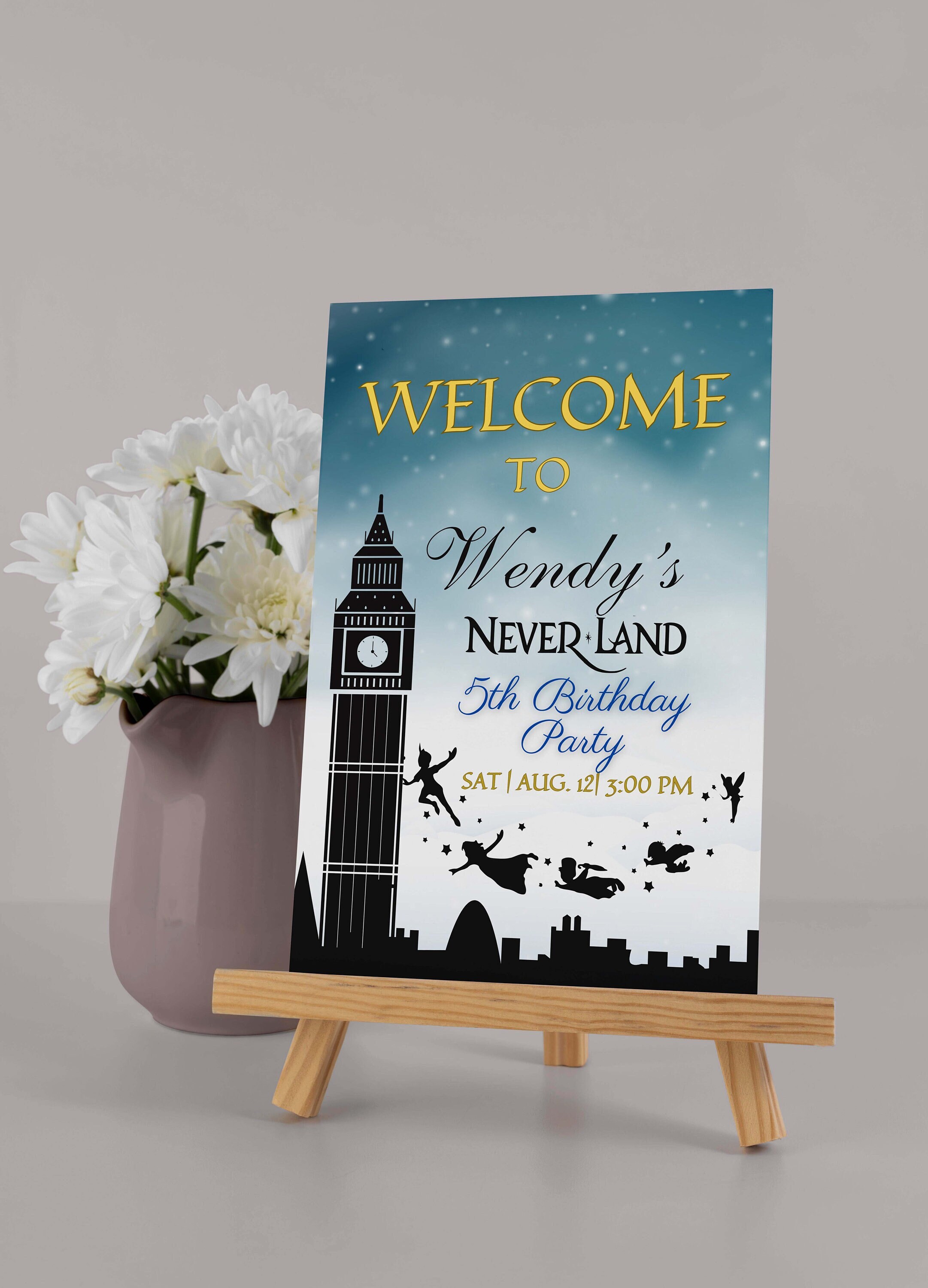 Peter Pan Birthday Party Decorations Neverland Welcome Sign Editable ...
