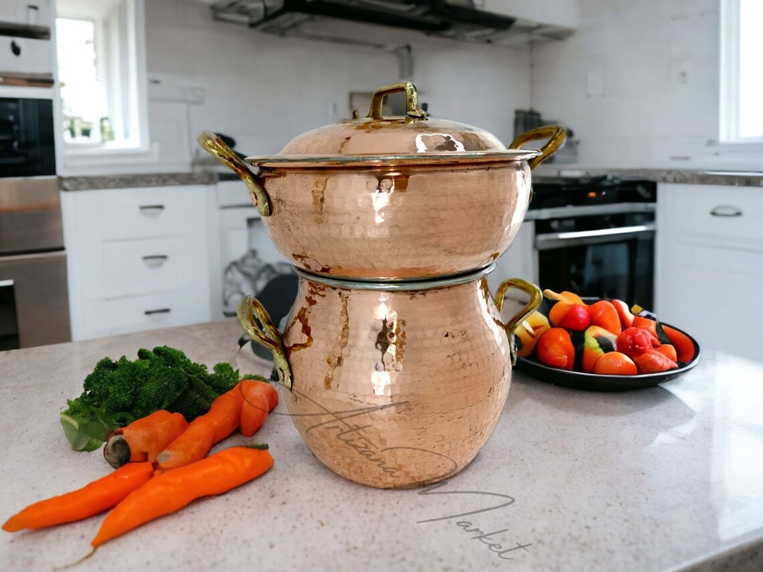 Copper Kitchen Hammered Copper Couscous Pot Copper Cookware Pots COPPER STEAMER - Etsy