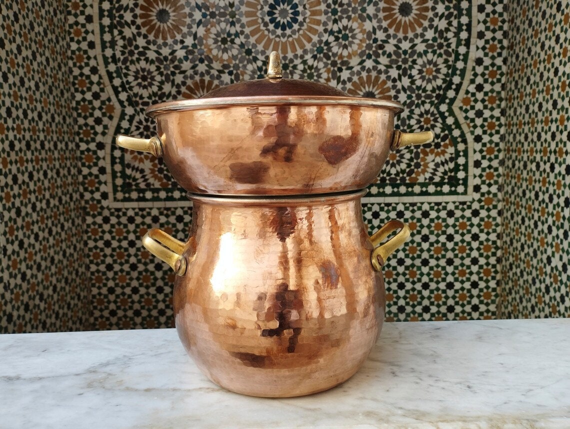 Moroccan Steamer Pot Cookware Couscoussier, Moroccan Couscous Group ...