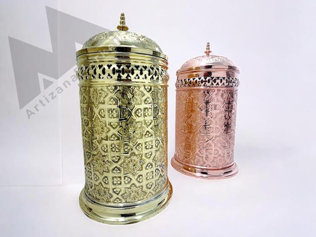 Copper Trash Can - Elegant Decorative Waste Bin - Handcrafted Brass ...