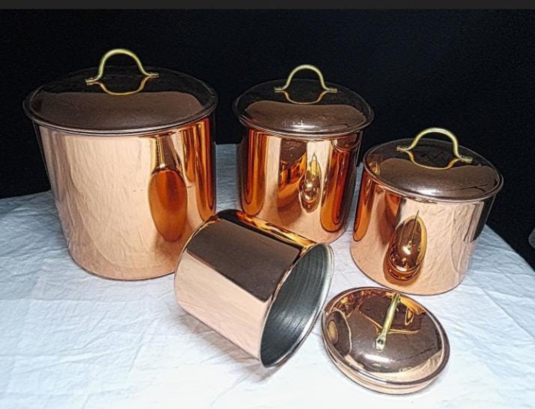 Copper Pot Set: 4-piece Collection of Varying Sizes for Precise Cooking ...