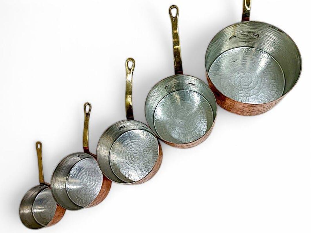 Handmade Vintage Copper Cookware Set - Traditional Artisanal ...