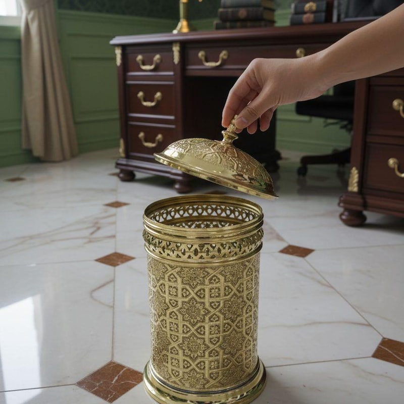 Brass Trash Can - Etsy