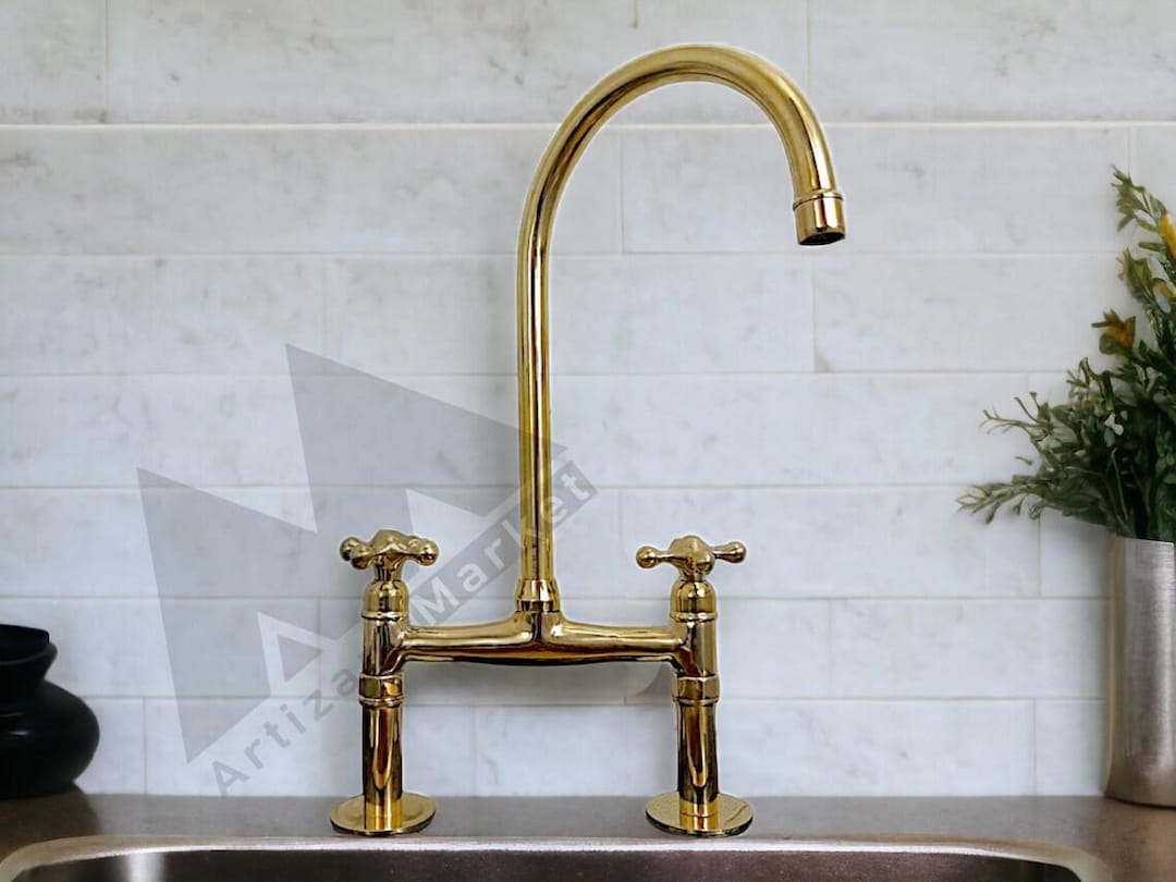 Unlacquered Solid Brass Kitchen Faucet, Kitchen Sink, Sink Faucet ...