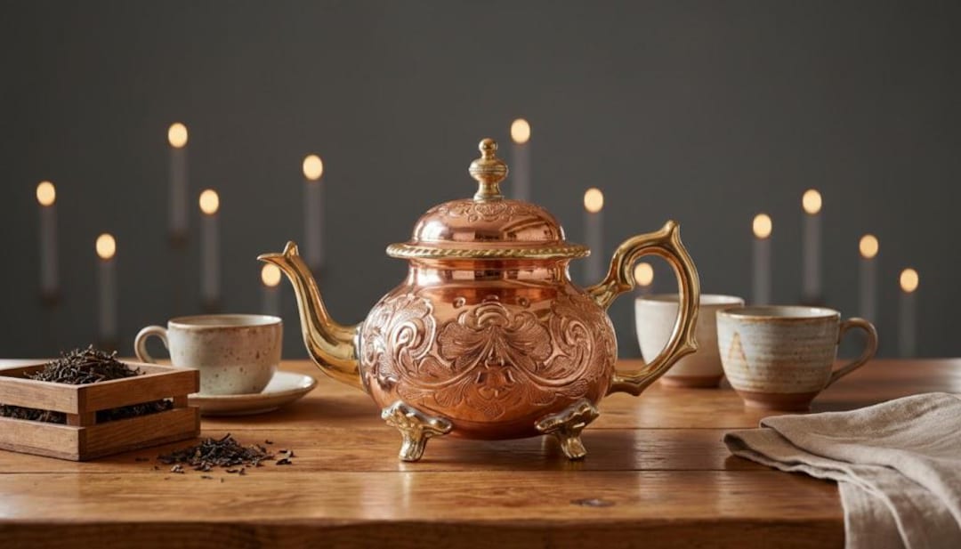 Authentic Hand-hammered Moroccan Copper Teapot - Fassi "berrad" for ...