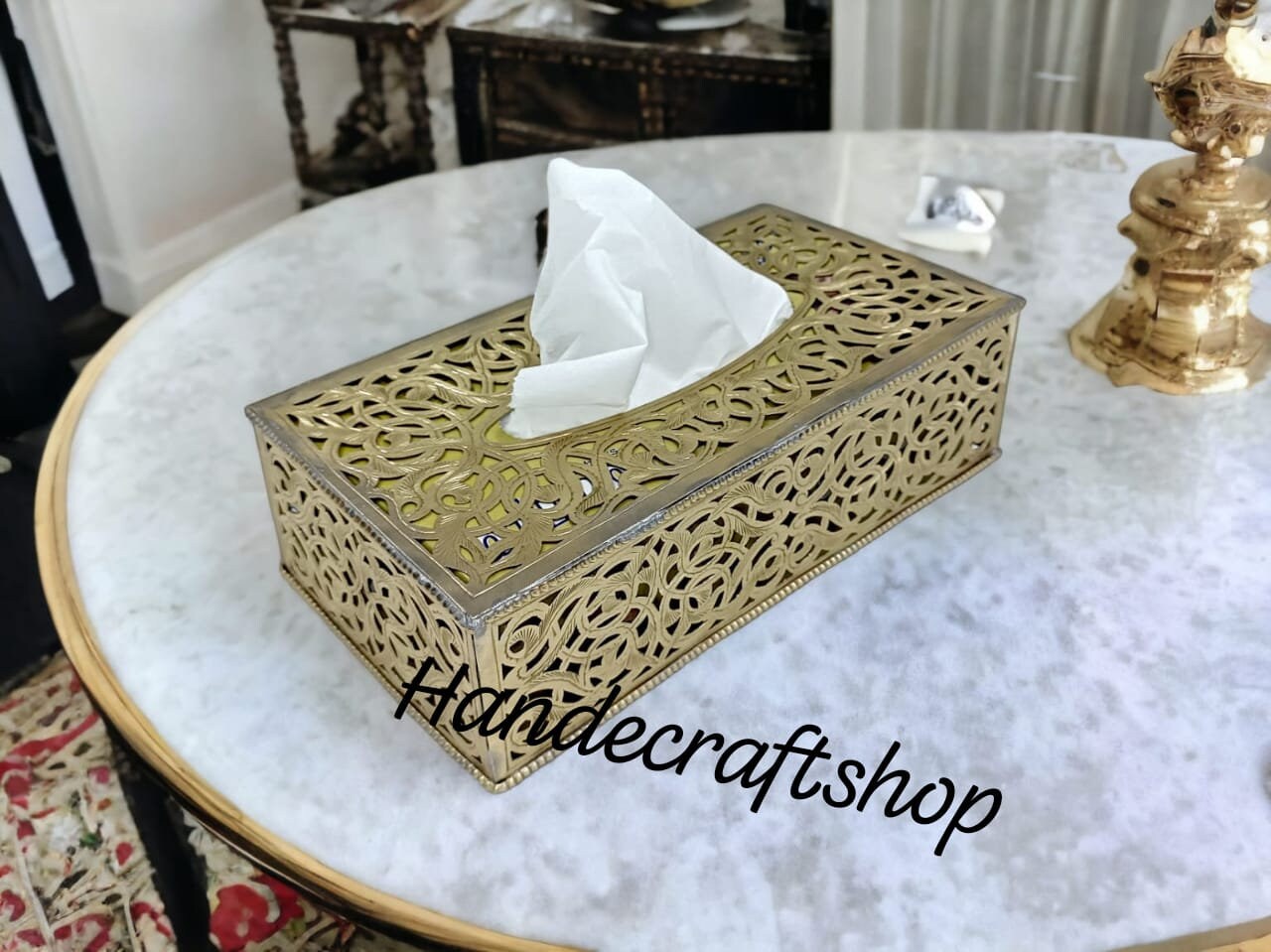 Handmade Moroccan Rectangular Engraved Decorative Brass Tissue Box 2023 ...