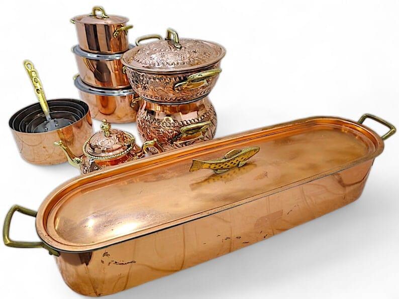 Handcrafted Copper Cookware Set: Moroccan Kitchenware Gift - Etsy