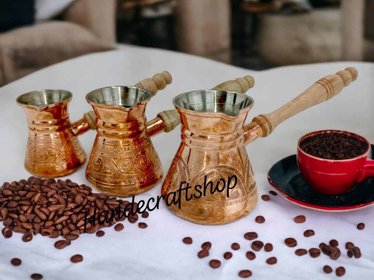A Gift for a Coffee Love, Handmade Turkish Real Copper Coffee Pot ...