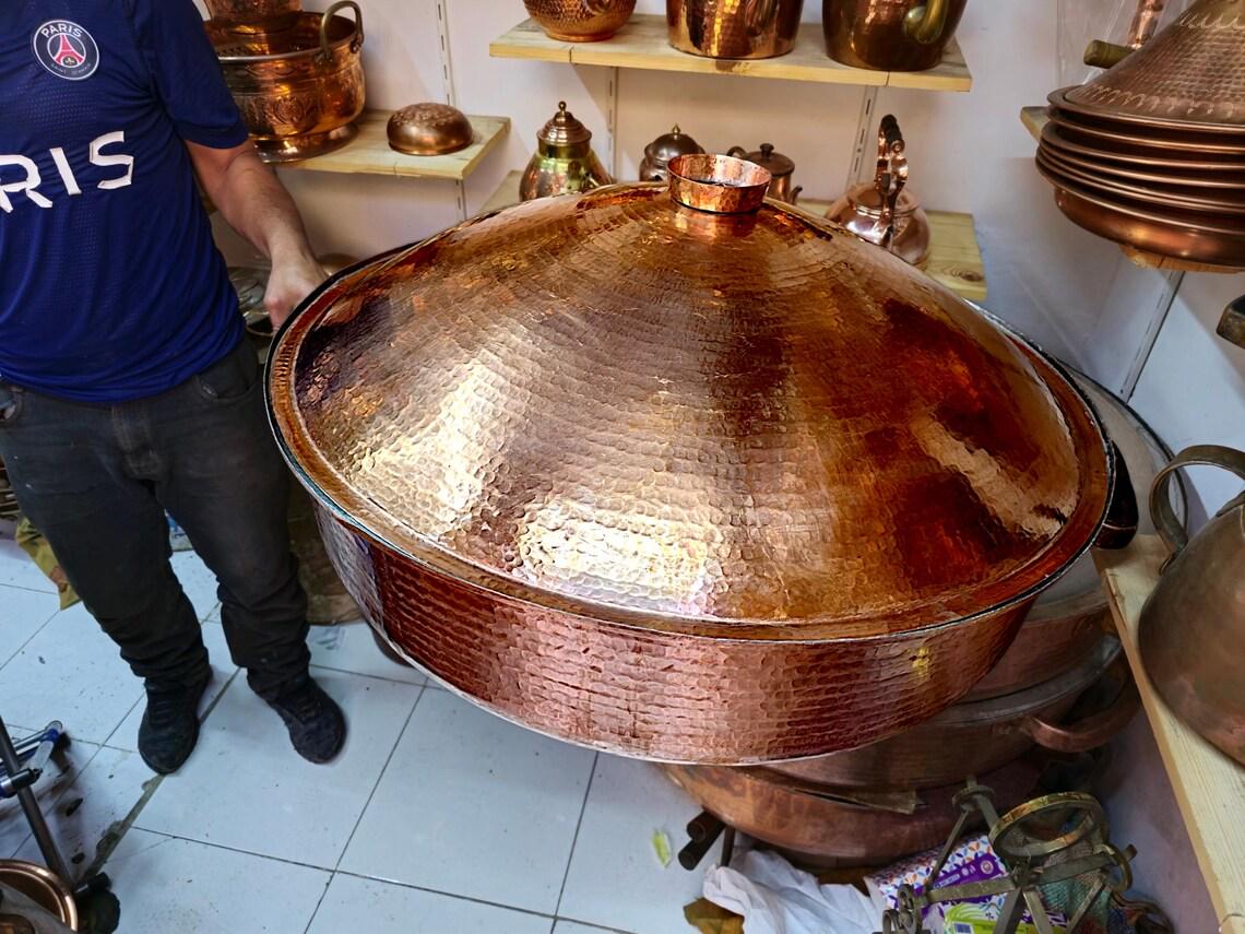 Handcrafted Red Copper Cookware Set, Antique & Vintage Design for Even ...