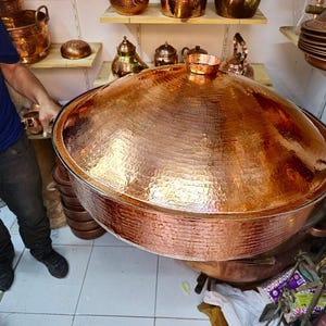 Handcrafted Red Copper Cookware Set, Antique & Vintage Design for Even ...