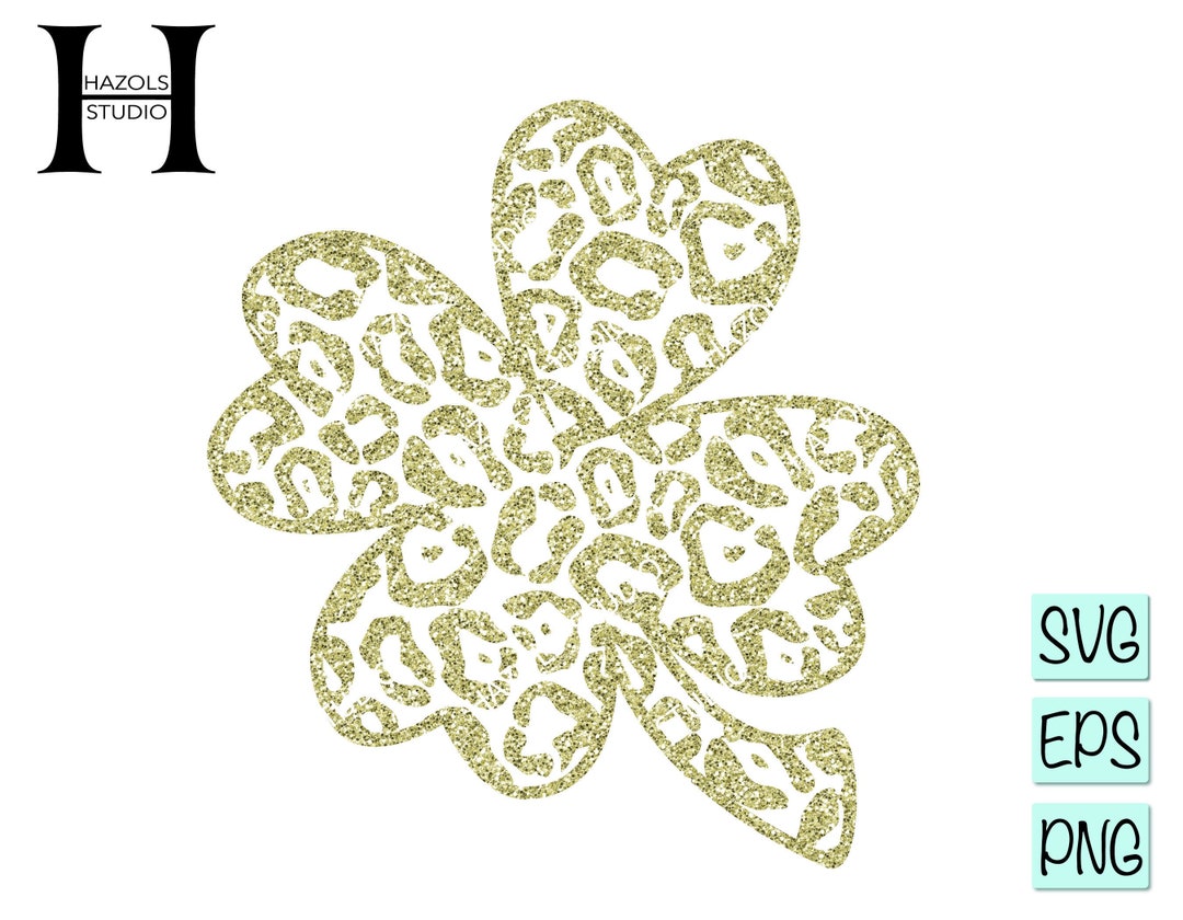Leopard Print Shamrock St Patricks Day SVG Clip Art for Shirts, Hats ...