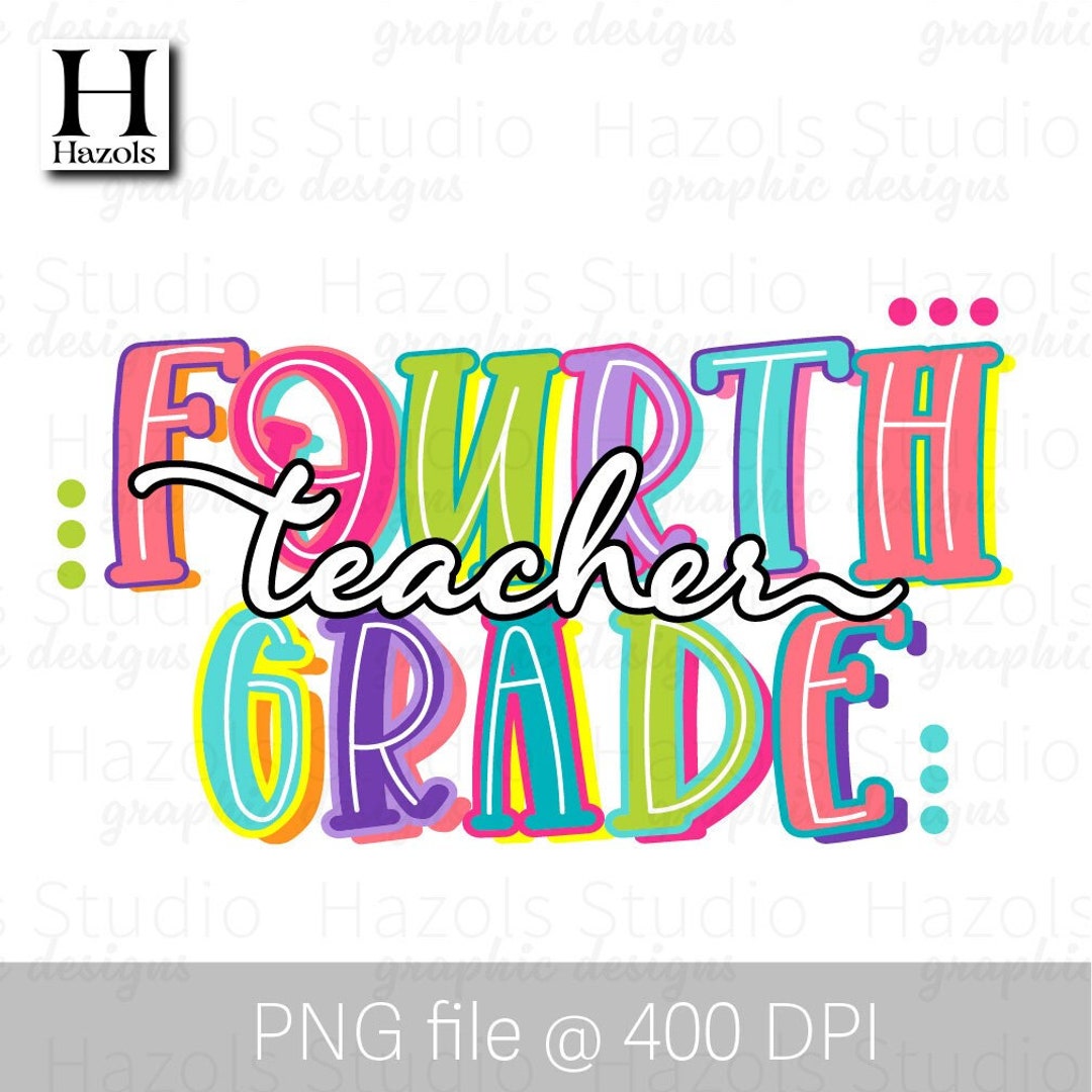 Fourth Grade Png, Colorful Doodle Letters Png, Preppy Hand-drawn ...