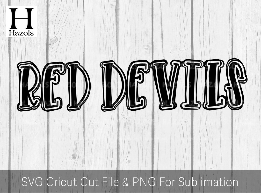 Red Devils SVG, Red Devils Mascot Sublimation PNG, Hand Drawn Doodle ...