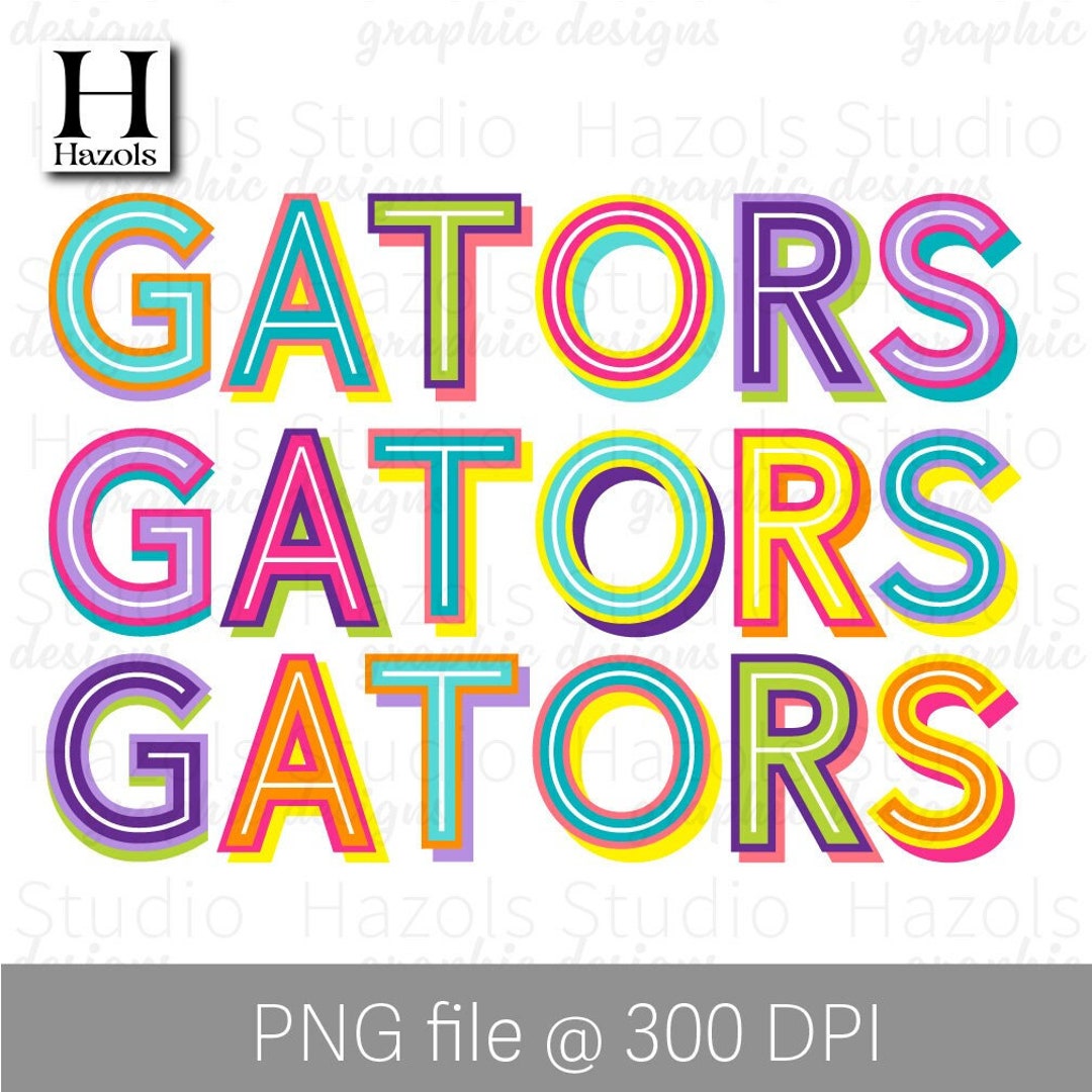 Gators Mascot Hand Lettered | Gators Sublimation Design | Gators Mascot ...