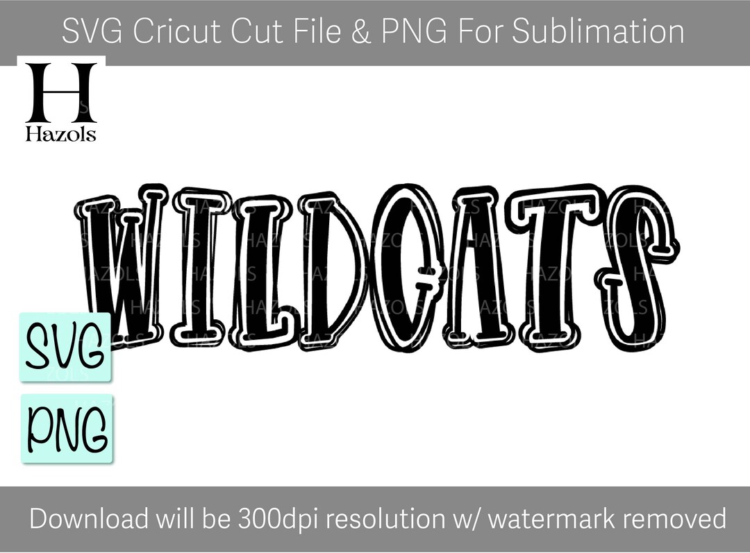 Wildcats SVG, Wildcats Mascot Sublimation PNG, Hand Drawn Doodle ...