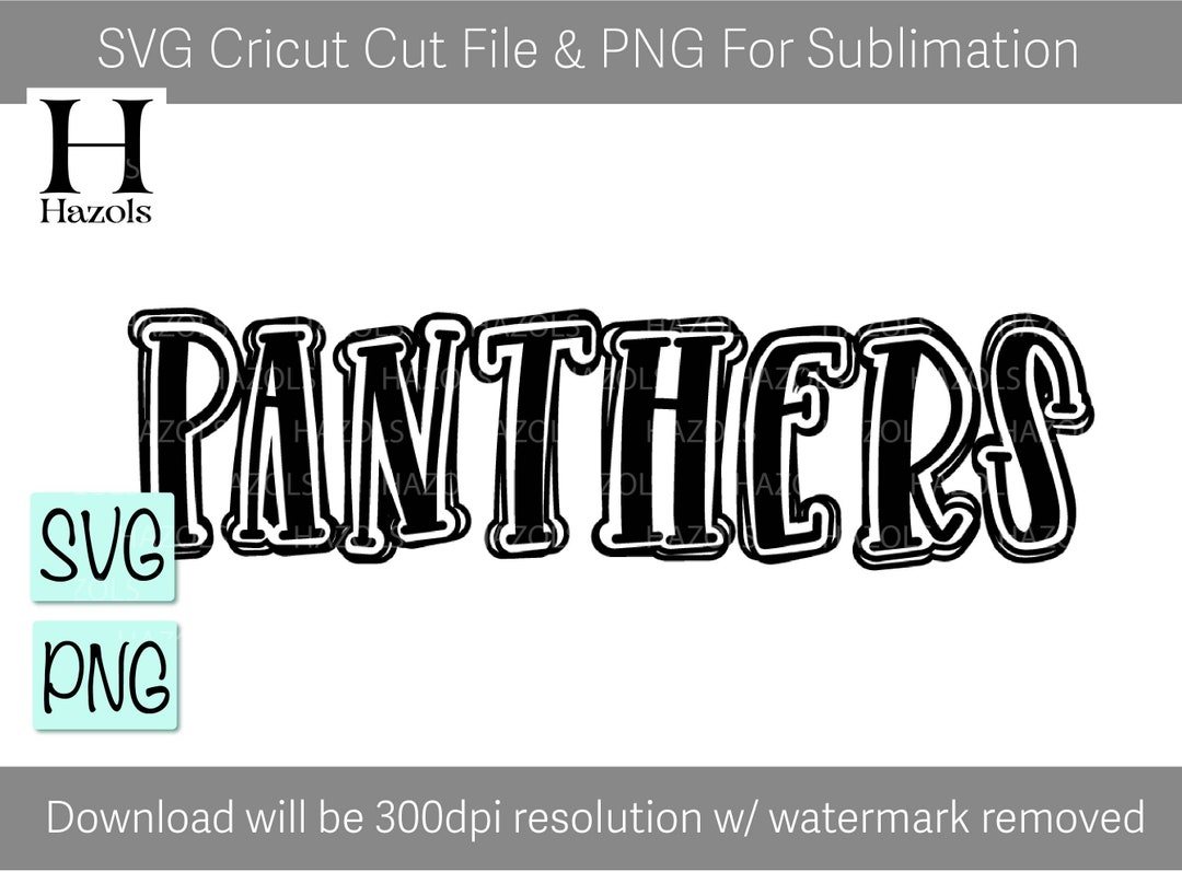 Panthers SVG, Panthers Mascot Sublimation PNG, Hand Drawn Doodle ...