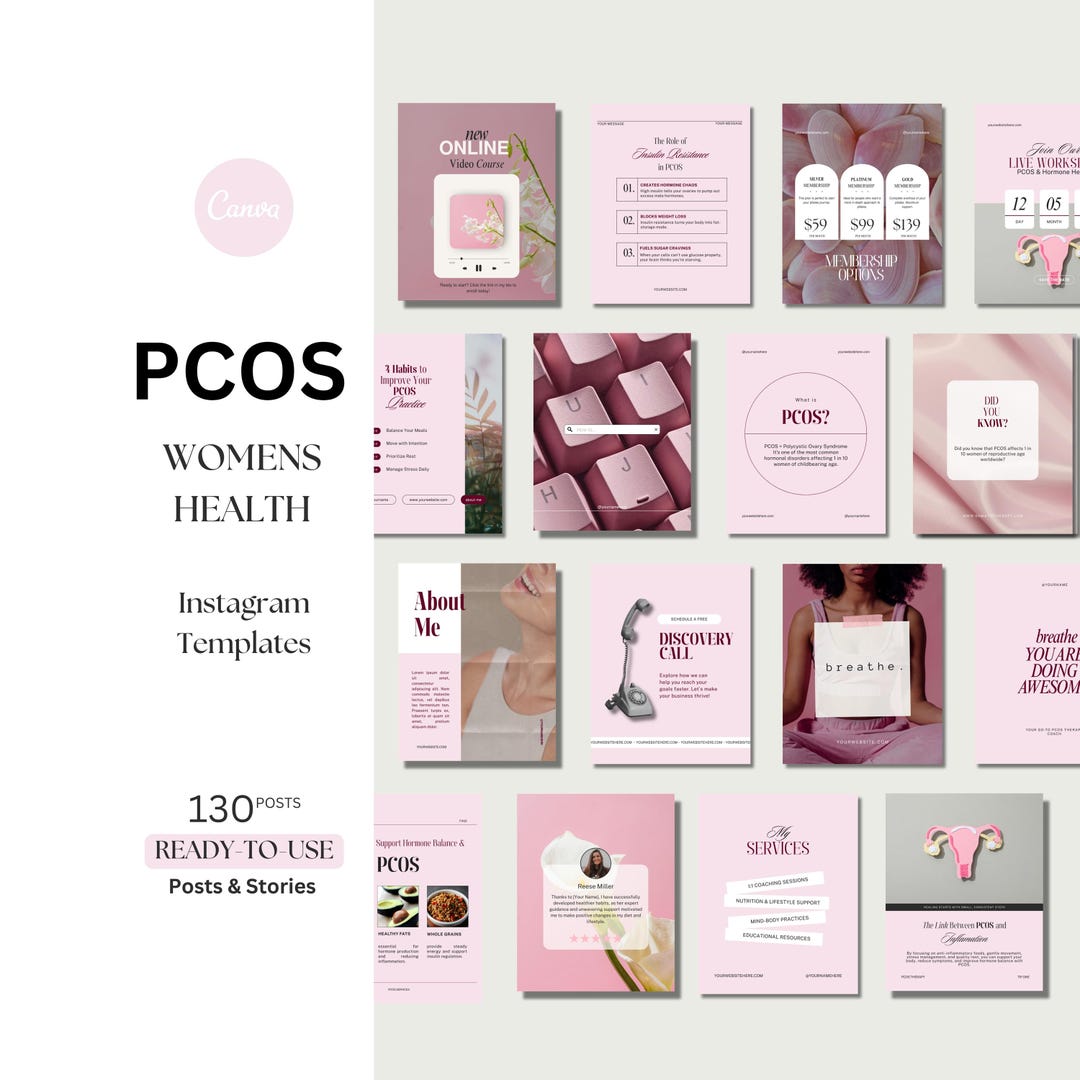 PCOS Instagram Templates: Women's Health Social Media Content | Canva ...