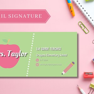 Teacher Email Signature Template Editable Canva Cute Gift for Teacher ...