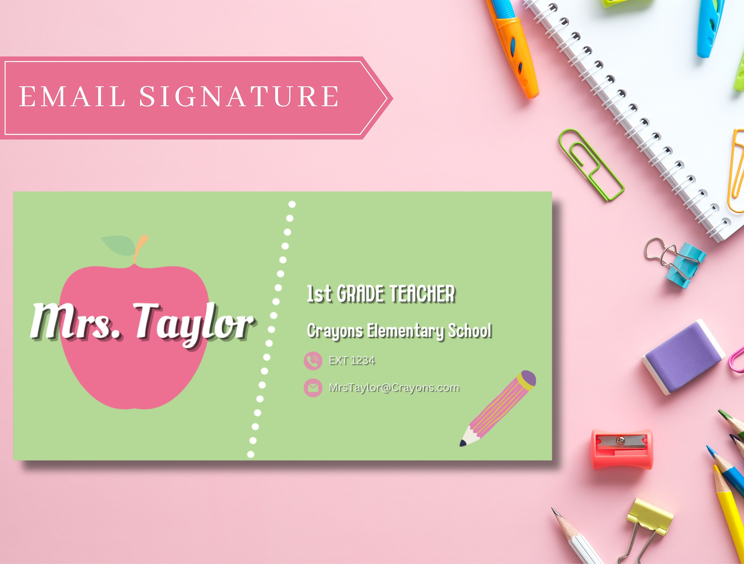 Teacher Email Signature Template Editable Canva Cute Gift for Teacher ...