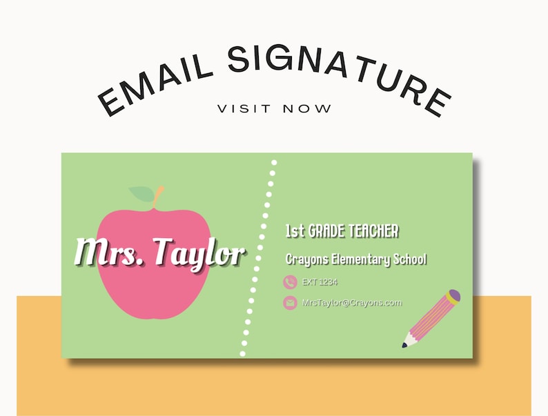 Teacher Email Signature Template Editable Canva Cute Gift for Teacher ...