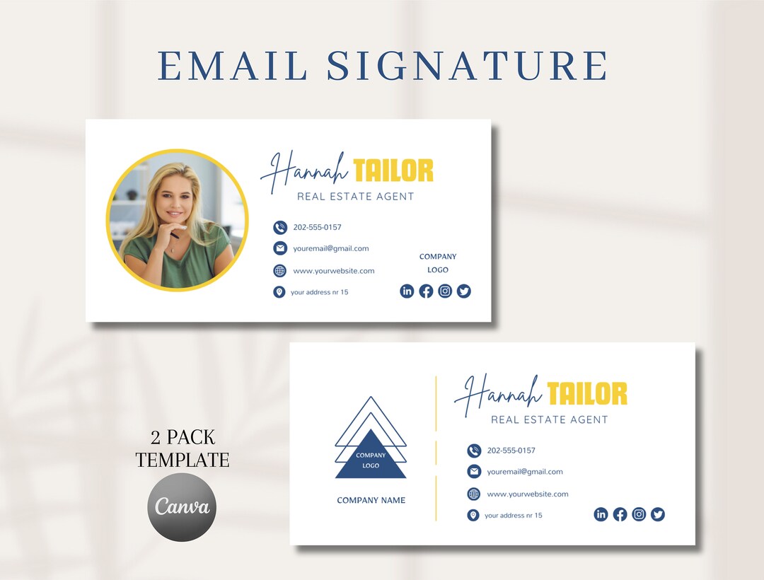 Email Signature Template for Therapist Business Owner Photo or No Photo ...