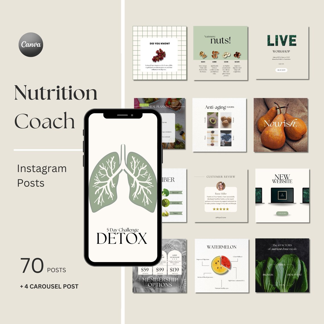 Nutrition Coach, Health Coach, Instagram Templates, Coaching Templates ...