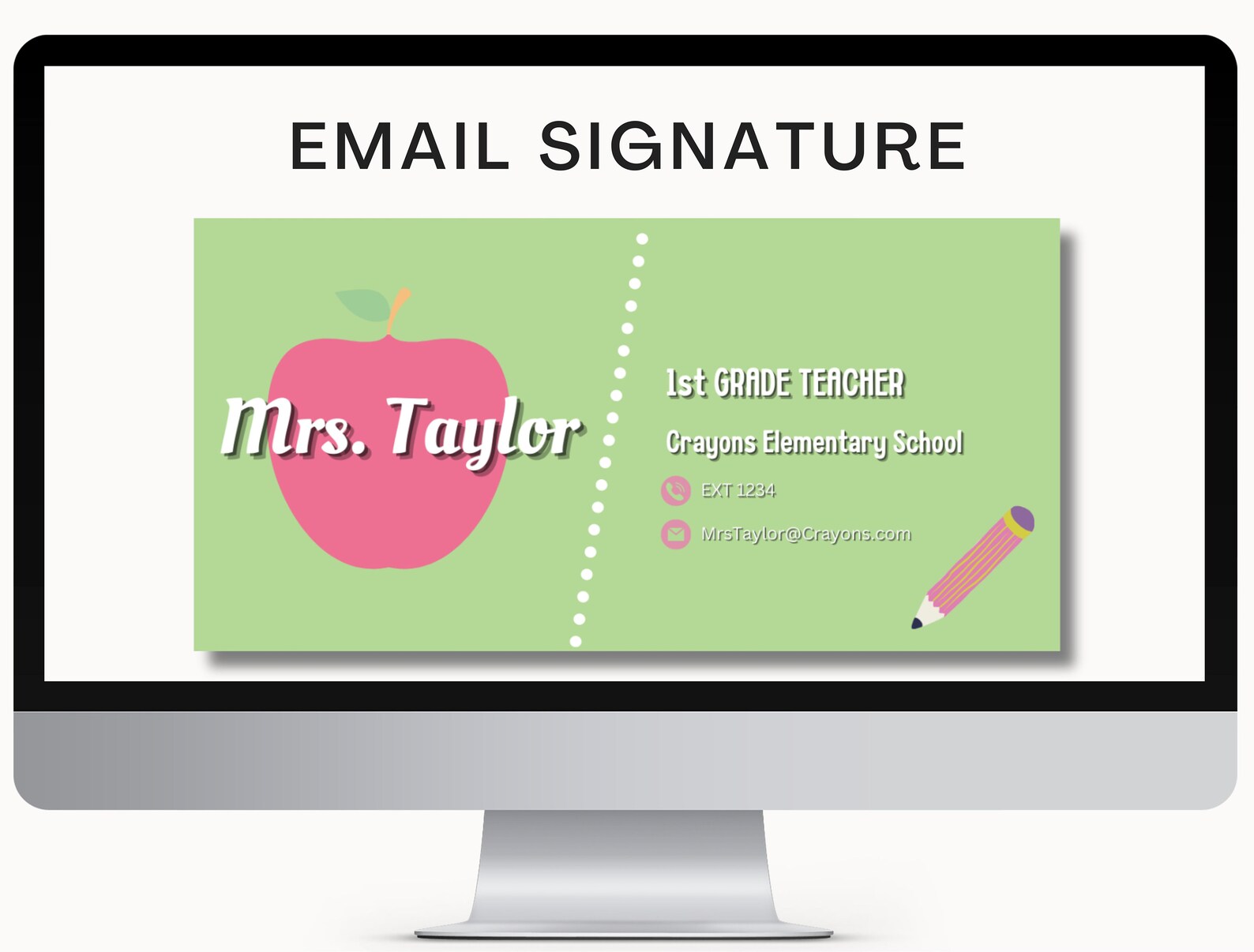 Teacher Email Signature Template Editable Canva Cute Gift for Teacher ...