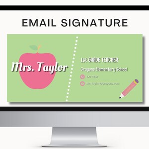 Teacher Email Signature Template Editable Canva Cute Gift for Teacher ...