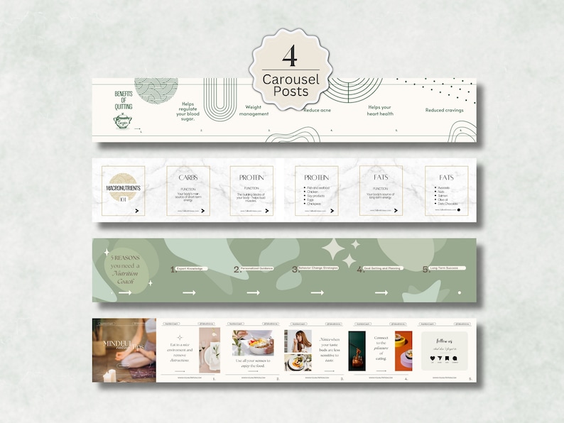 Nutrition Coach Instagram Post and Reels Bundle Template | Canva ...