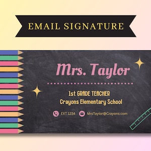 Teacher Email Signature Template Editable Canva Cute Gift for Teacher ...