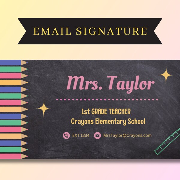 Cute Editable Teacher Email Signature - Etsy