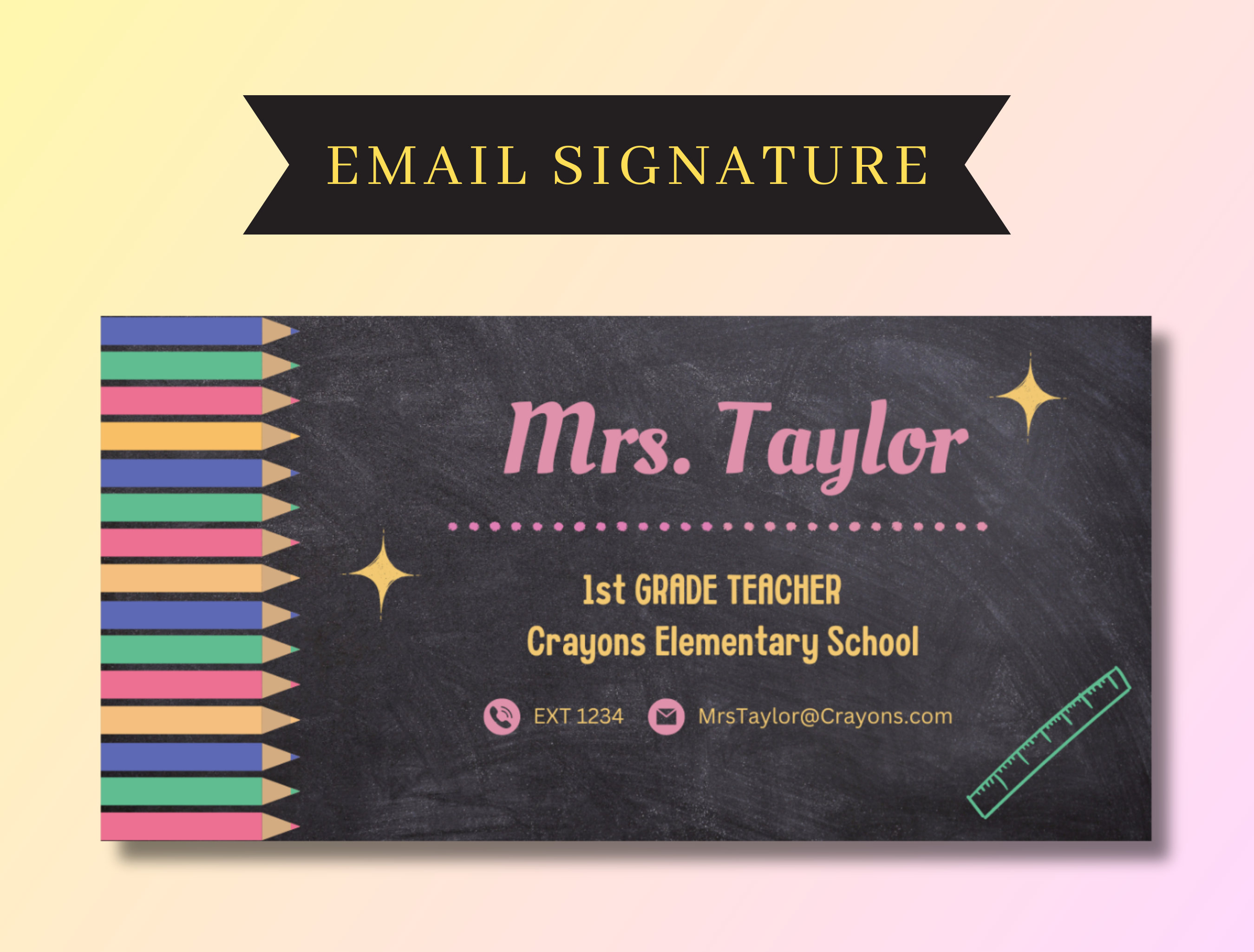 Teacher Email Signature Template Editable Canva Cute Gift for Teacher ...