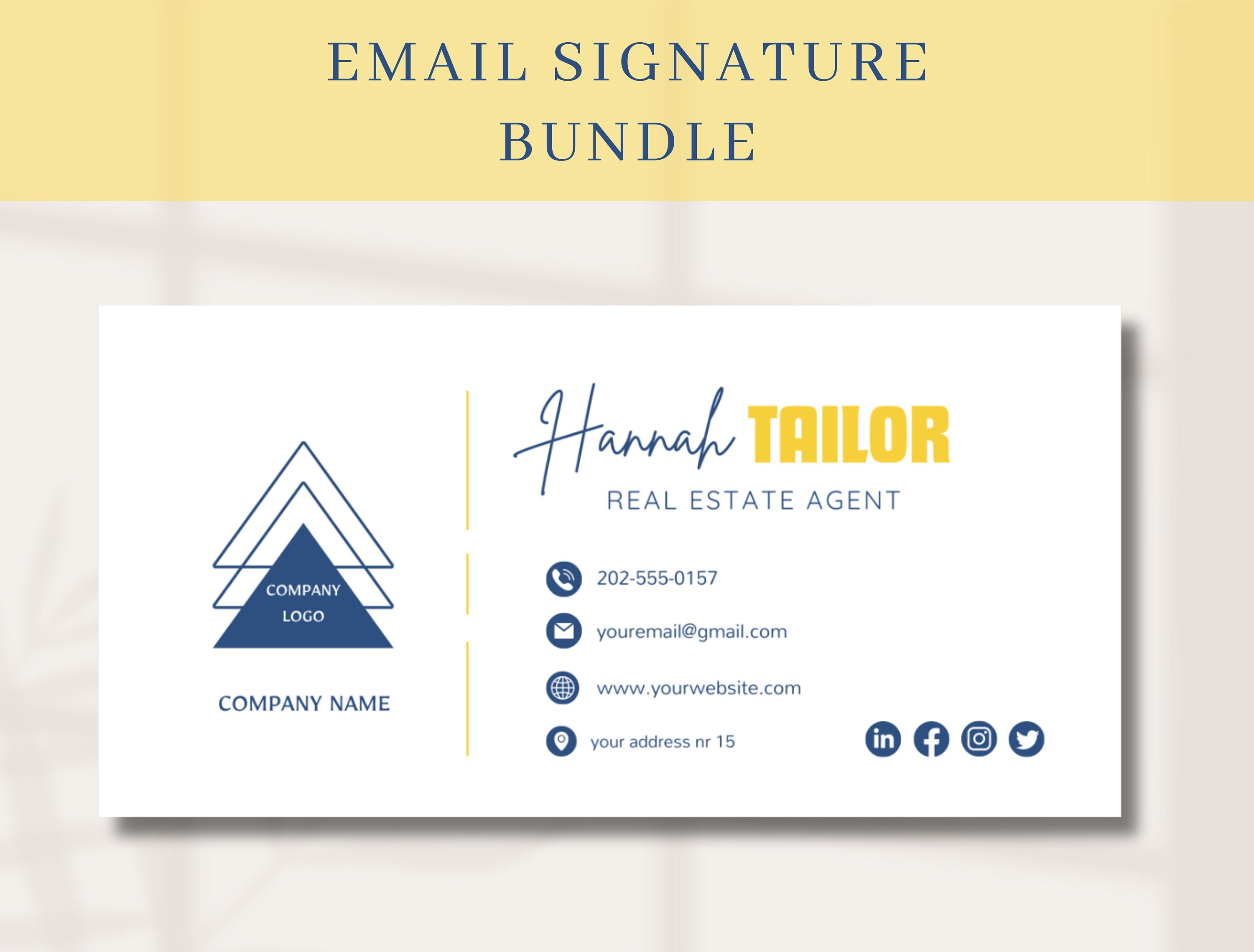 Email Signature Template Photo Logo Real Estate Agent Realtor Real ...