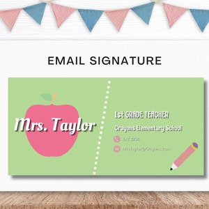 Teacher Email Signature Template Editable Canva Cute Gift for Teacher ...