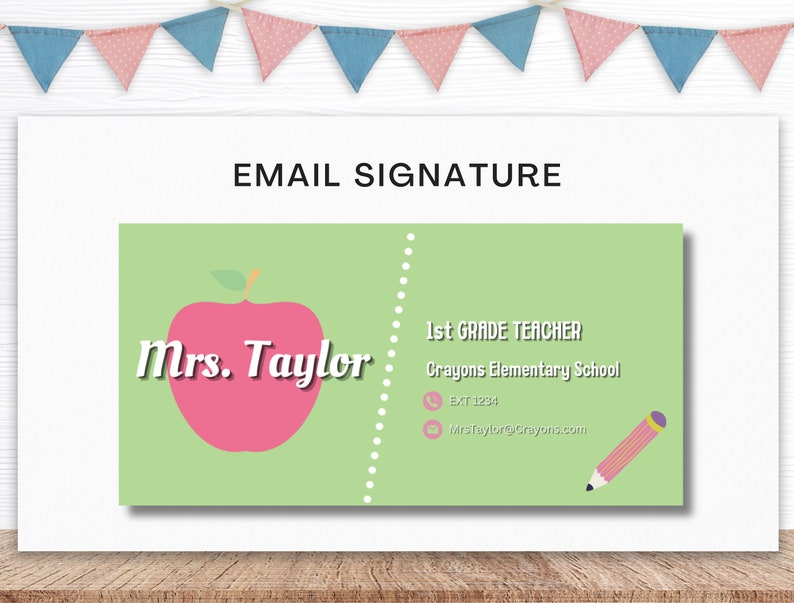 Teacher Email Signature Template Editable Canva Cute Gift for Teacher ...