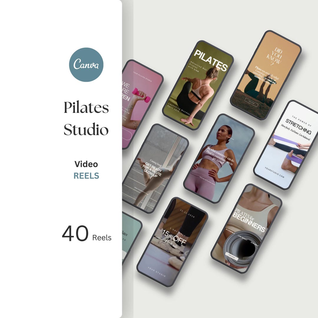 Pilates Studio Reels Template for Instagram, Tiktok, Youtube Shorts ...