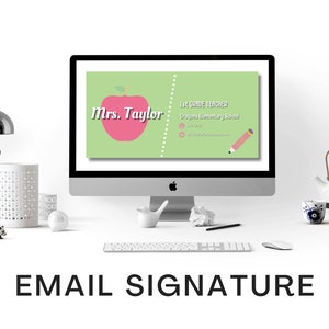 Teacher Email Signature Template Editable Canva Cute Gift for Teacher ...