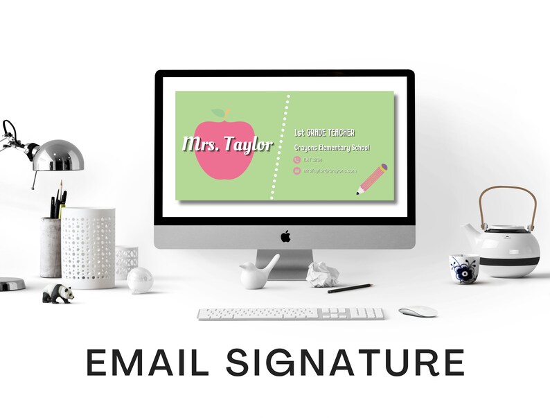 Teacher Email Signature Template Editable Canva Cute Gift for Teacher ...