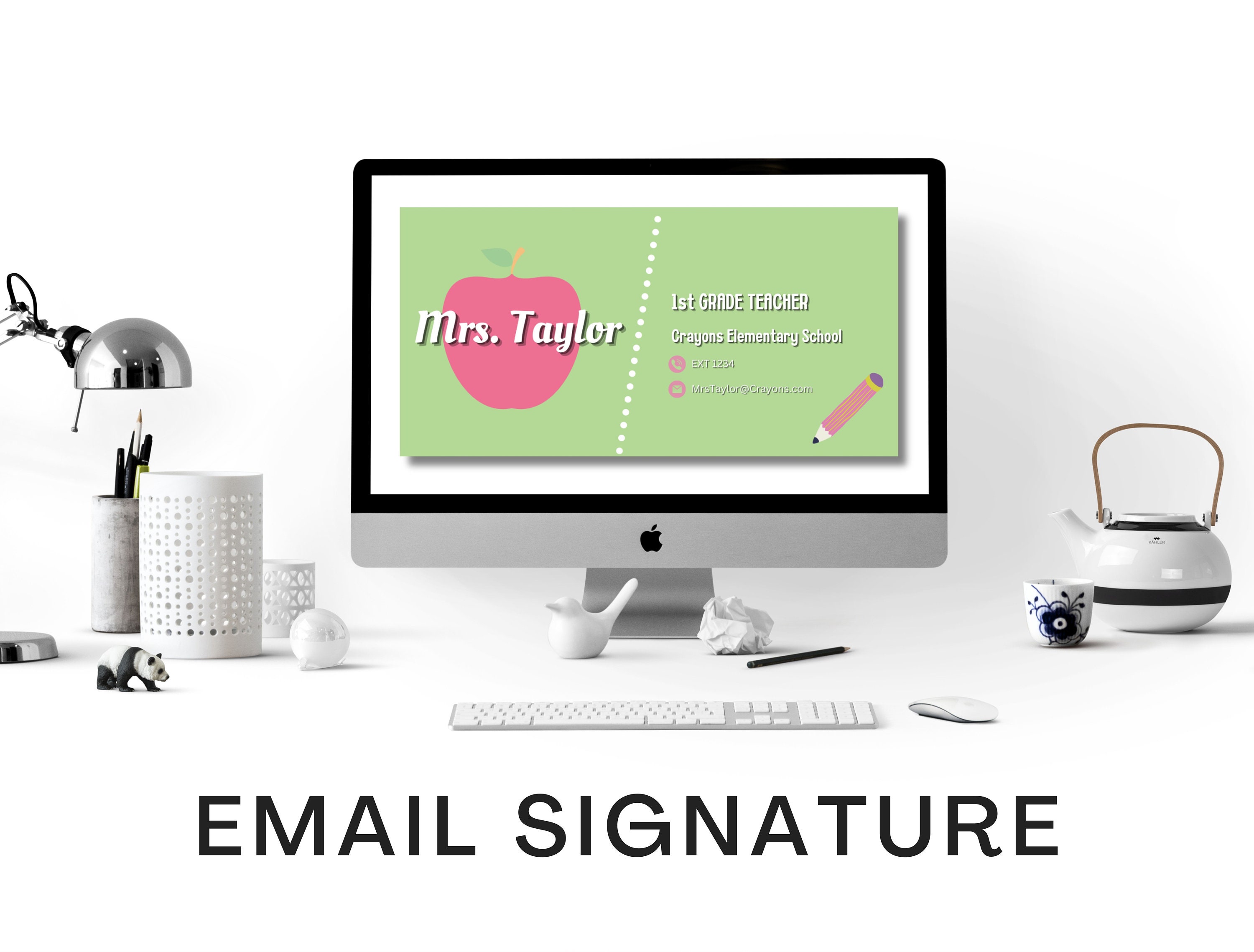 Teacher Email Signature Template Editable Canva Cute Gift for Teacher ...