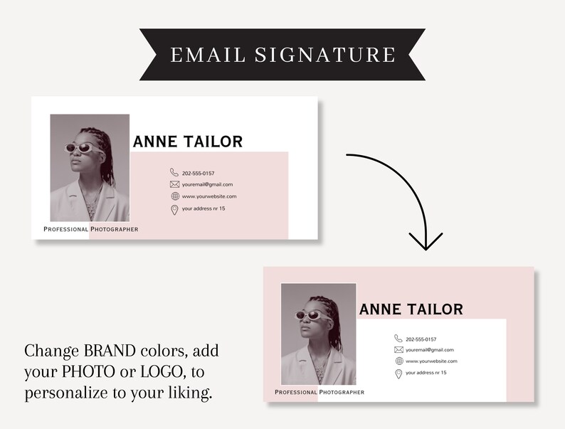 Email Signature Template Editable Canva Signature Design - Etsy