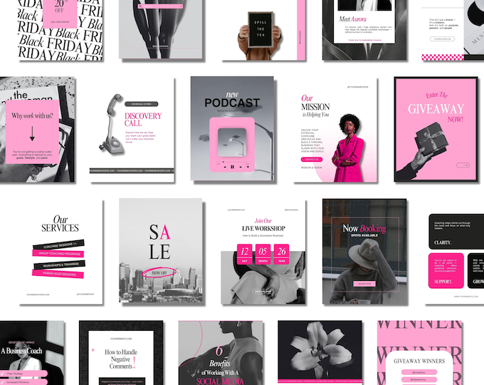 Pink Instagram Templates: Modern Social Media Posts & Story Covers ...