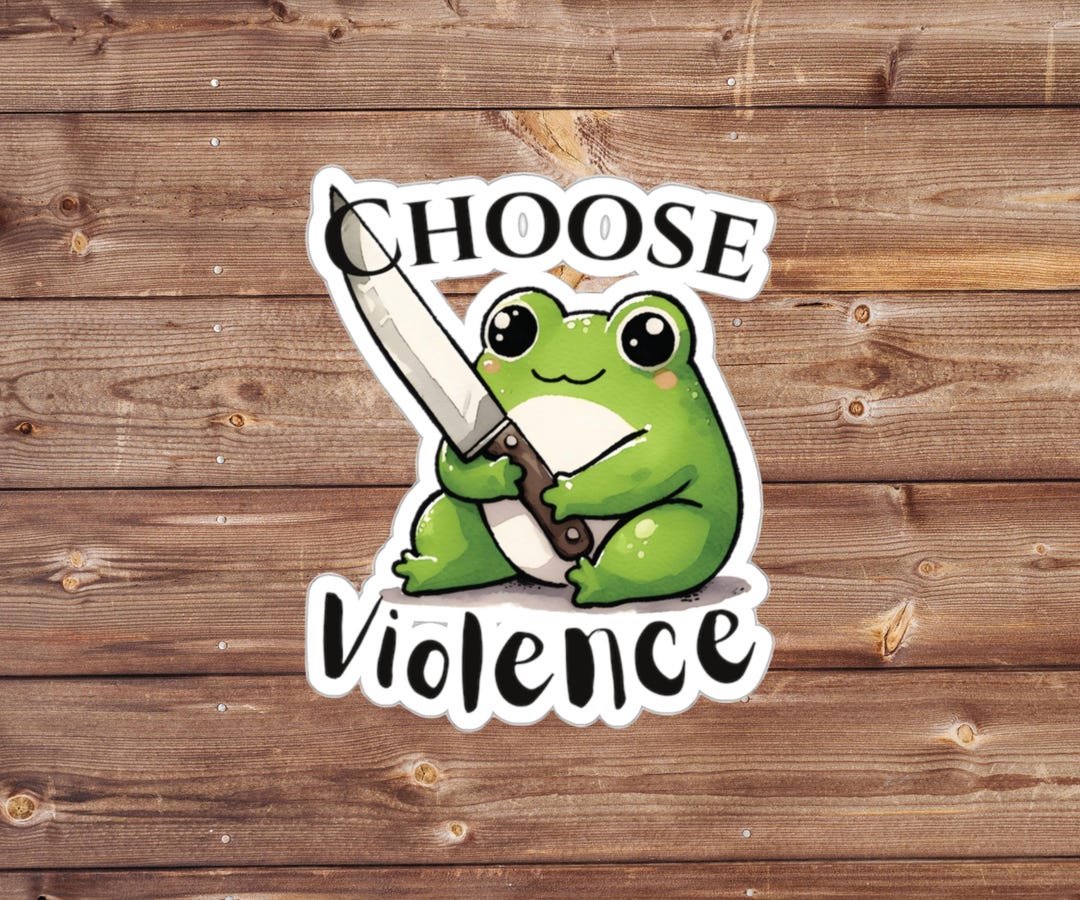 Funny Meme Sassy Waterproof Frog Sticker, Unhinged Stickers Gift Ideas ...