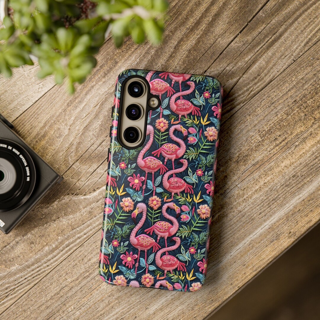 3d Faux Embroidery Neon Pink Flamingo Phone Casing, Unique Gift for ...