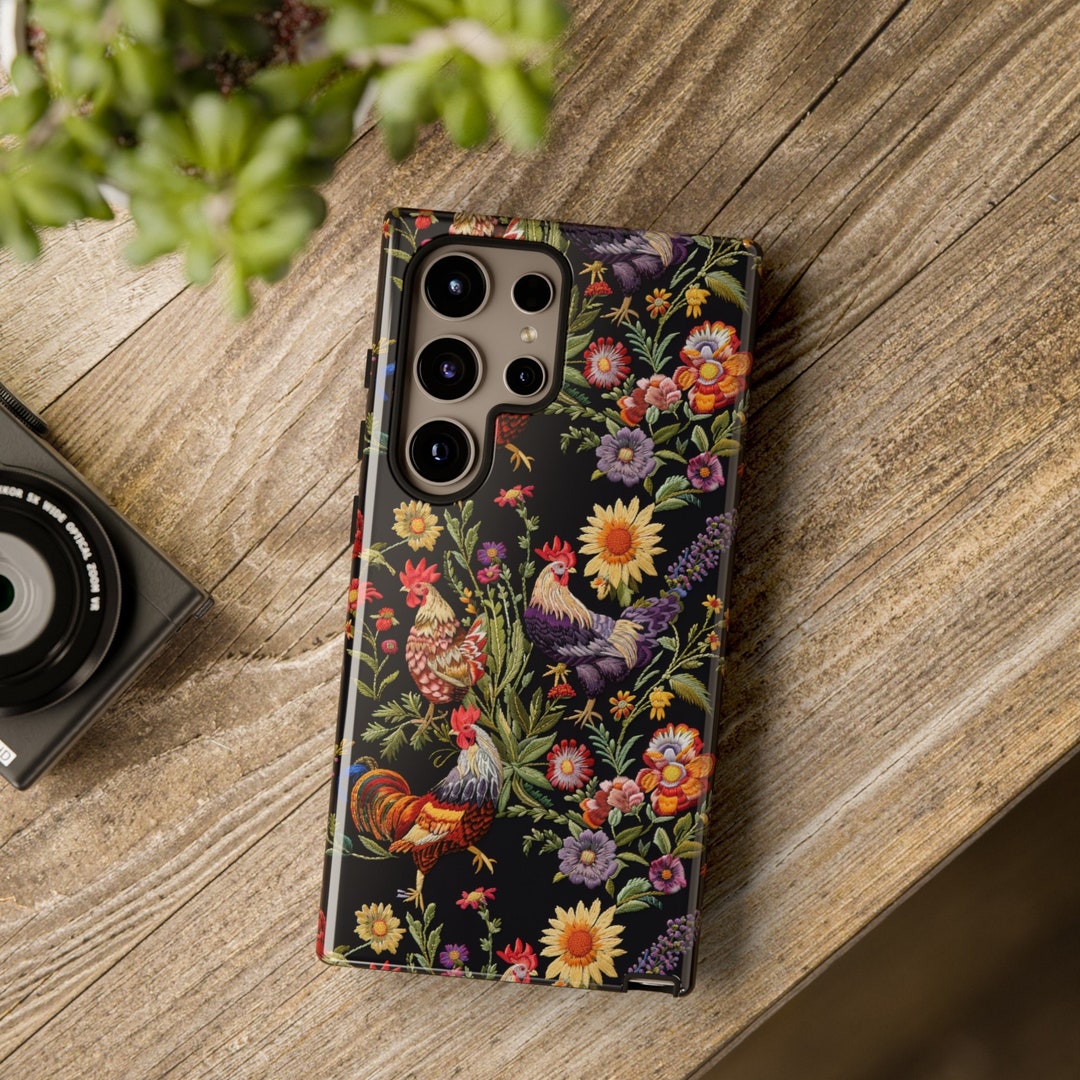Vintage Embroidery Country Chicken Phone Case, Country Sunflower ...