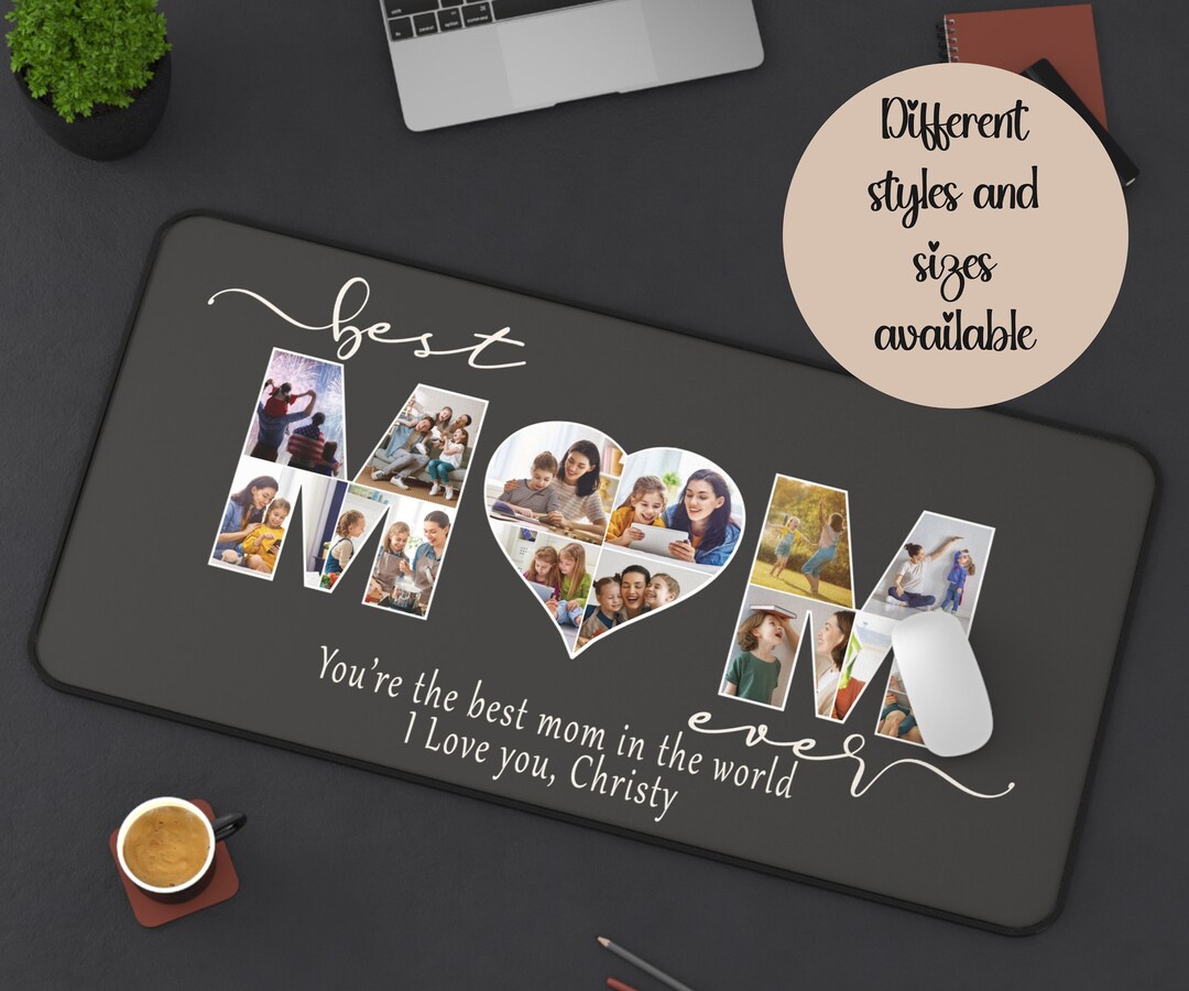 Personalized Photo Collage Desk Mat, Mother's Day Gift - Etsy