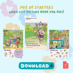 Pre A1 Starters Word List Picture Book for Kids Fun English Learning ...
