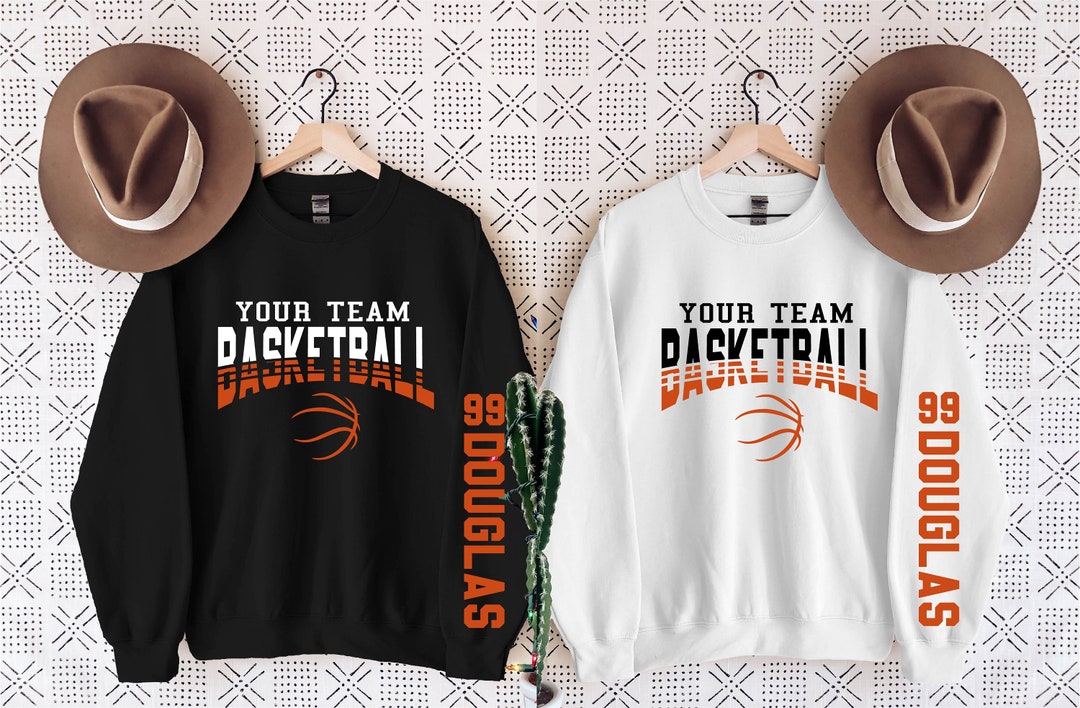 Your Team Basketball Sweater With Team Name and Number on Sleeve ...